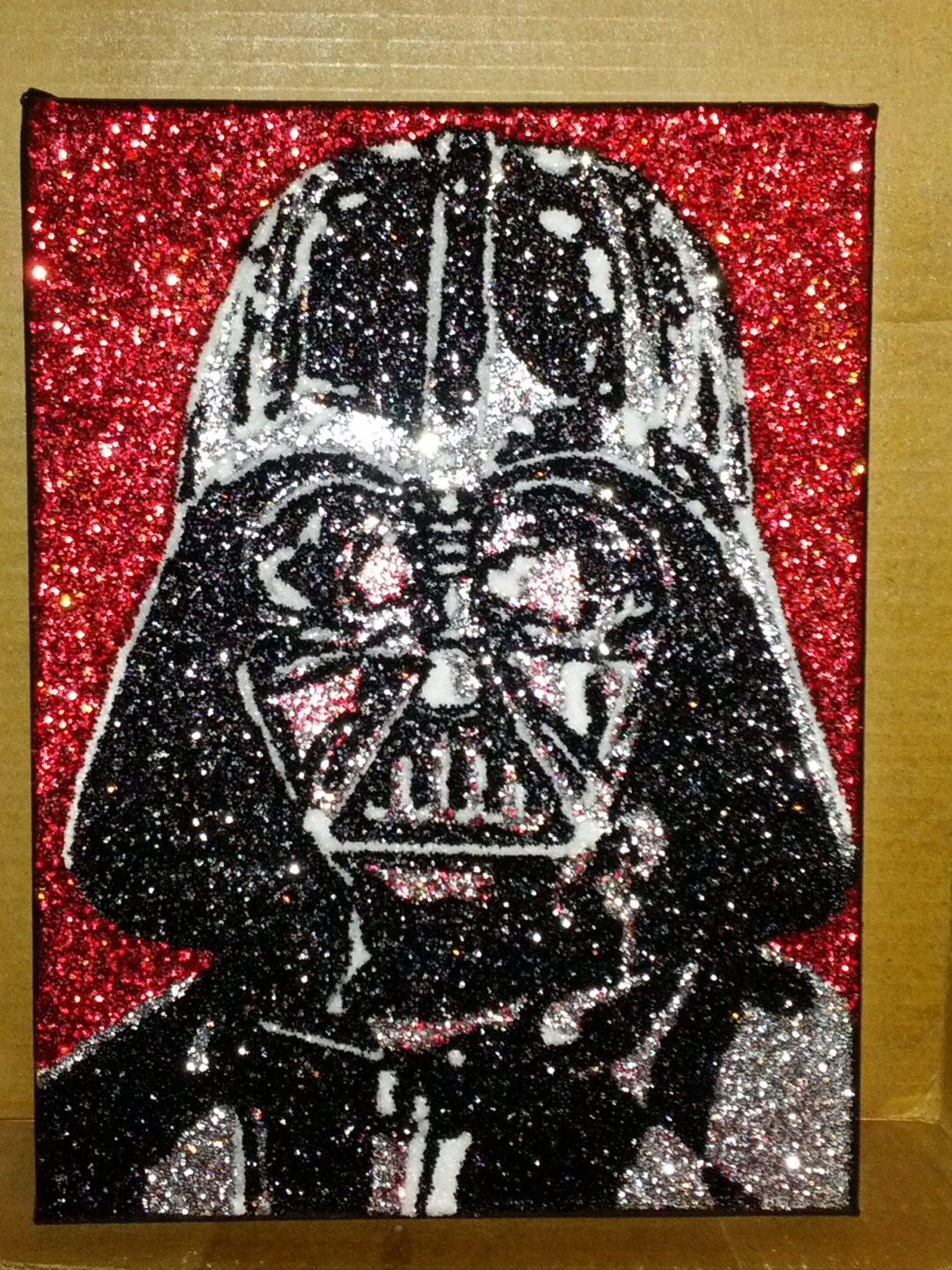 Darth Vader -glitter Art 9x12 - Etsy