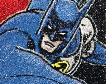 Adam West BATMAN Glitter Art 9x12 - Etsy