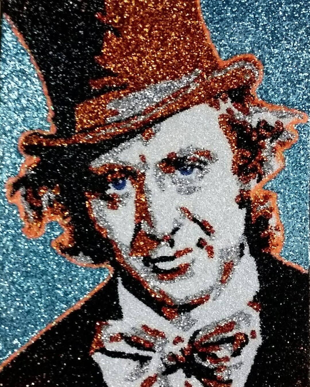 Willie Wonka- Glitter Art 9x12 - Etsy