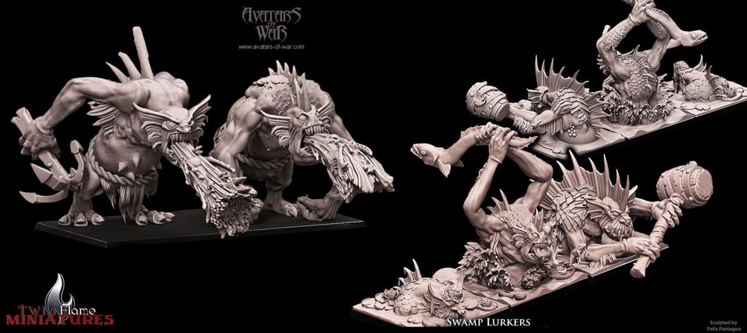 Swamp Trolls Vomiters & Lurkers | Fantasy Troll Proxy | Wargame/ttrpg ...