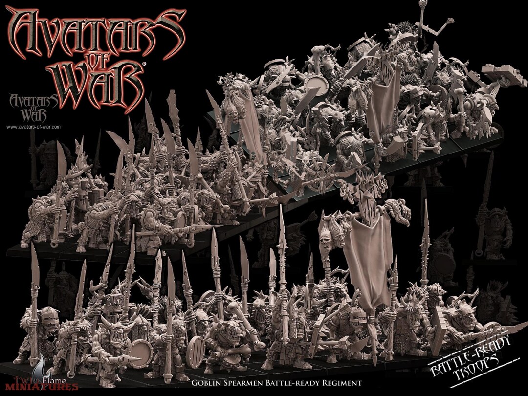 20 Battle-ready Goblin Warriors Regiment | Goblin Infantry Unit Proxy ...