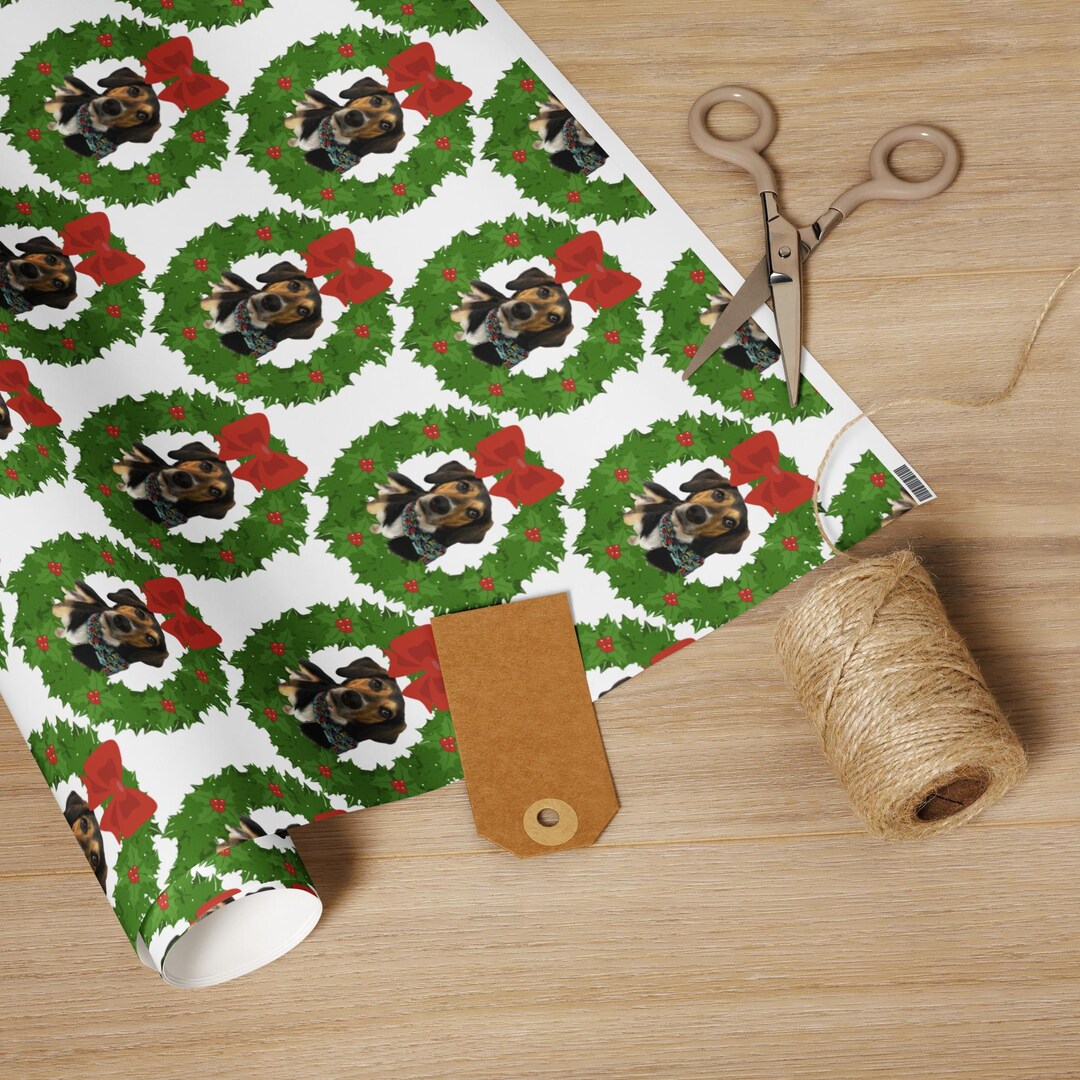 Custom Wrapping Paper Using Pet Photo: Christmas Gift Paper, Birthday ...