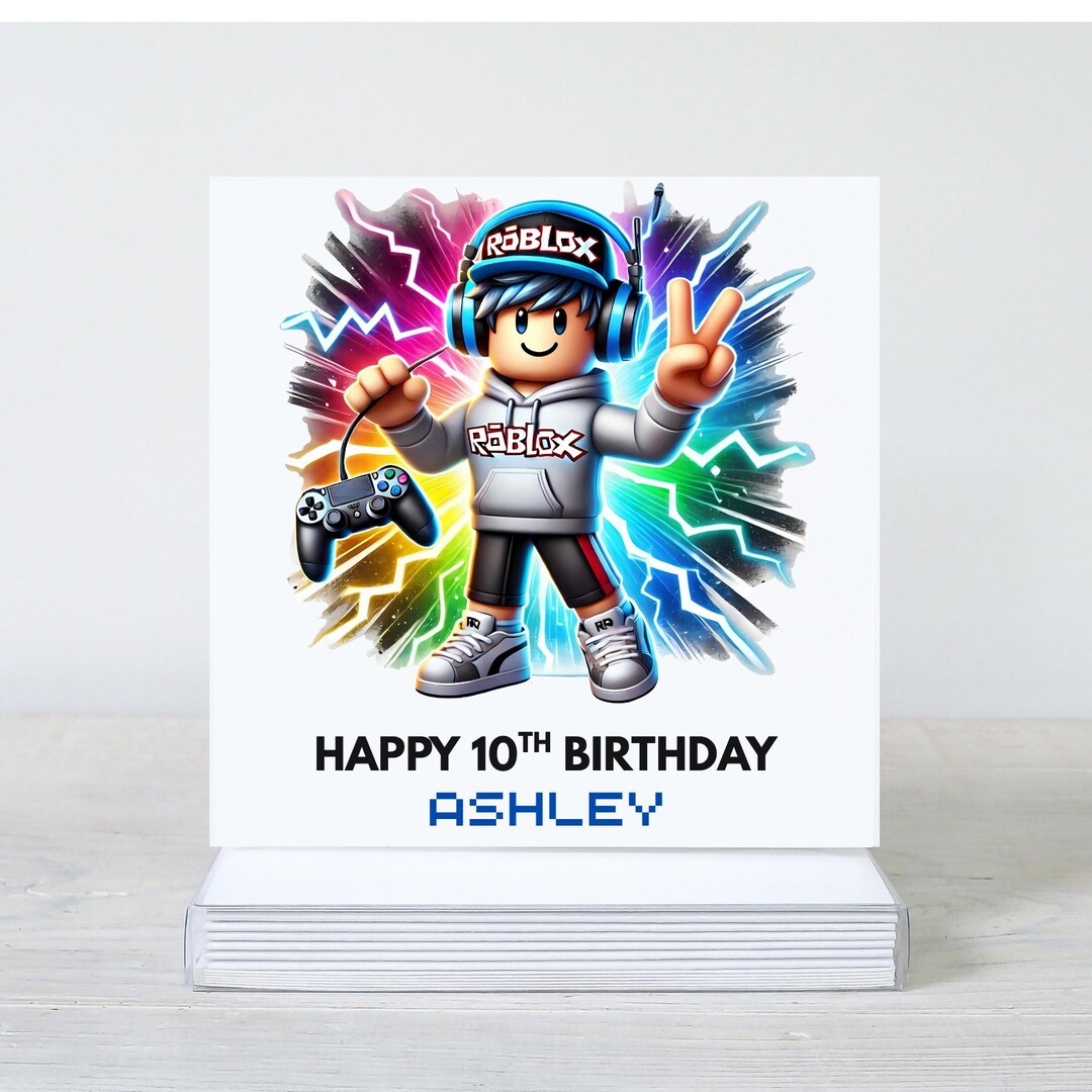 Personalized Roblox 10th Birthday Card: Custom Gamer Card - Etsy UK