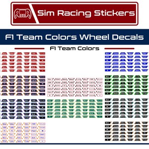 48pcs F1 Team Color Wheel Sim Racing Decal Stickers for Button Box ...