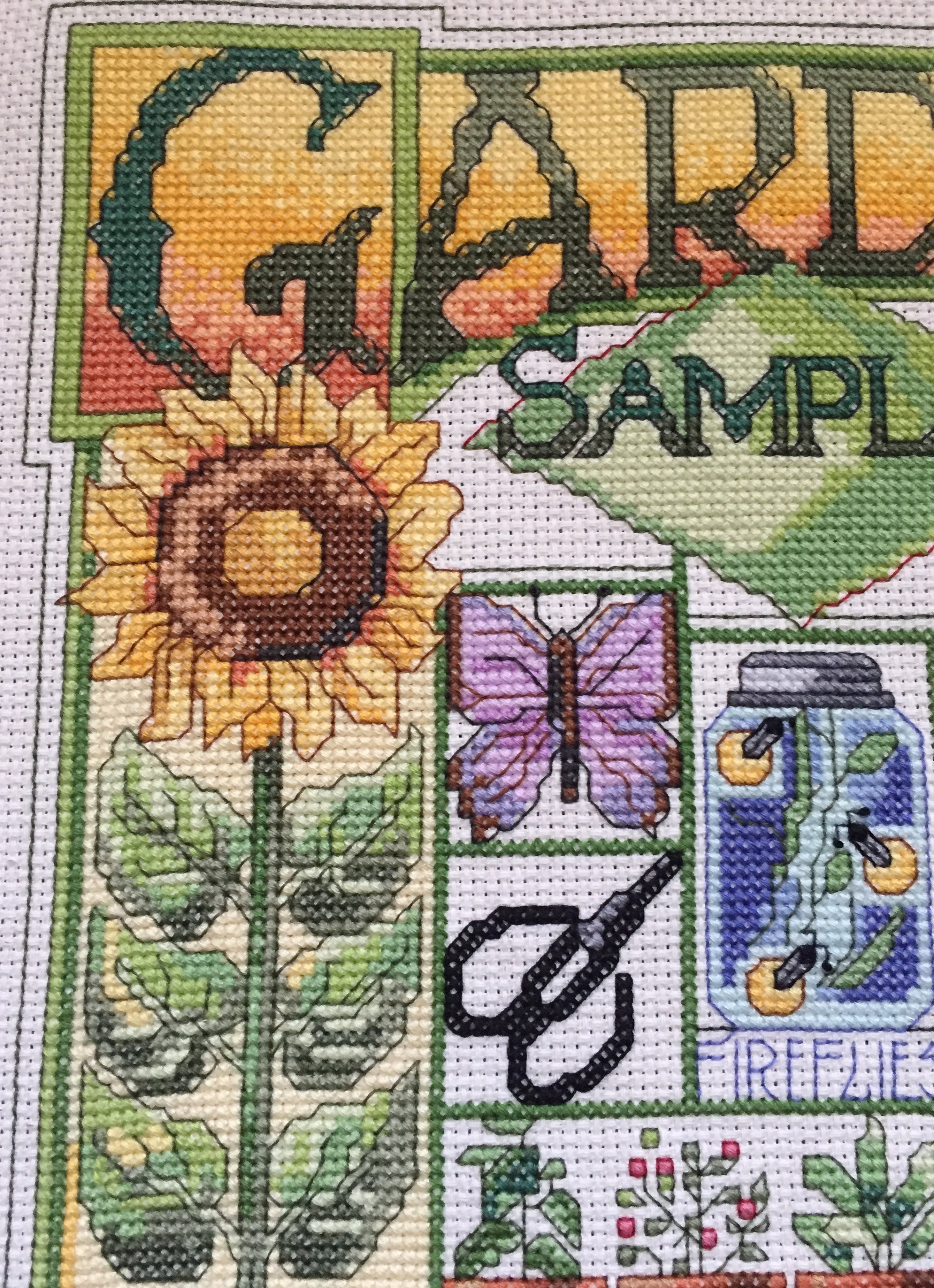 Garden Sampler Finished Counted Cross Stitch 8 3/4 X 14 3/4 Unframed - Etsy