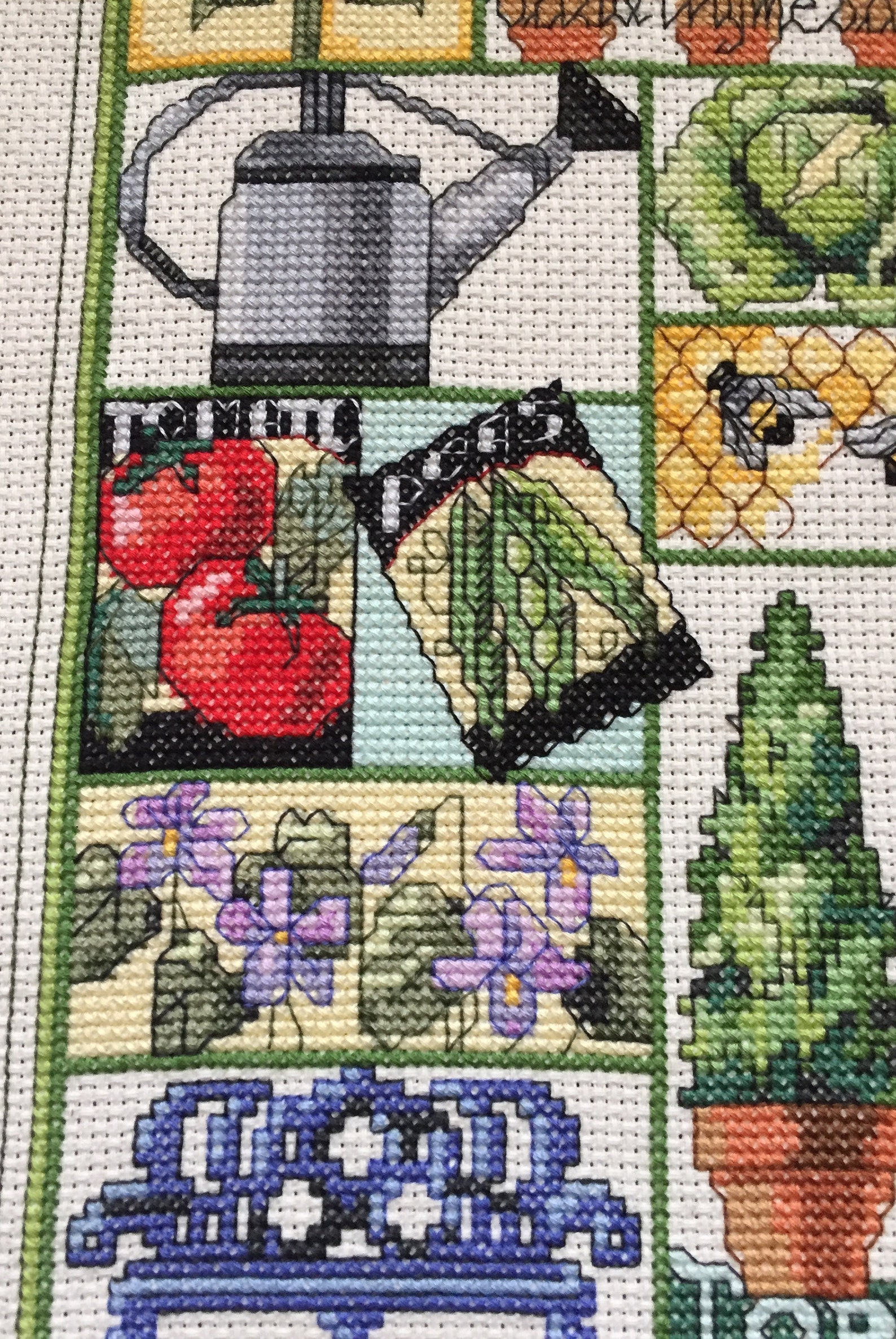 Garden Sampler Finished Counted Cross Stitch 8 3/4 X 14 3/4 Unframed - Etsy