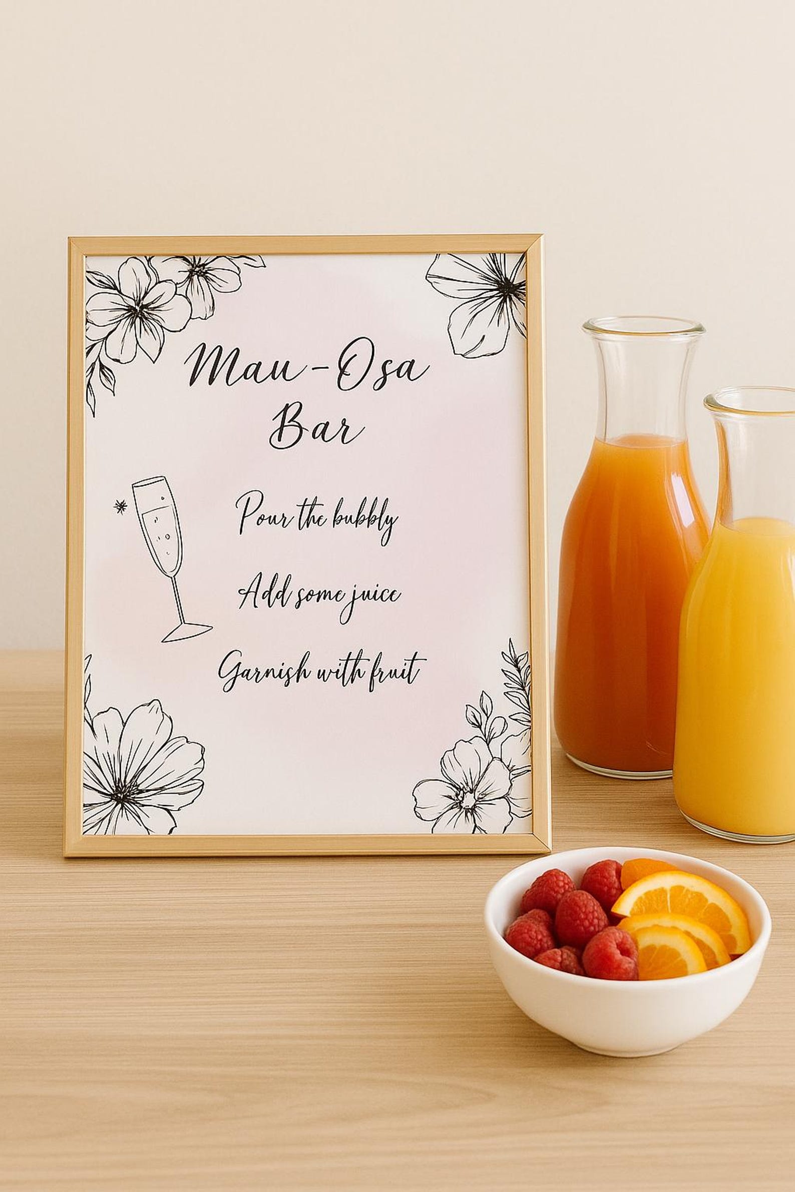 Momosa Bar Sign, Printable Mom-osa Bar Sign, Mimosa Bar, Instant ...