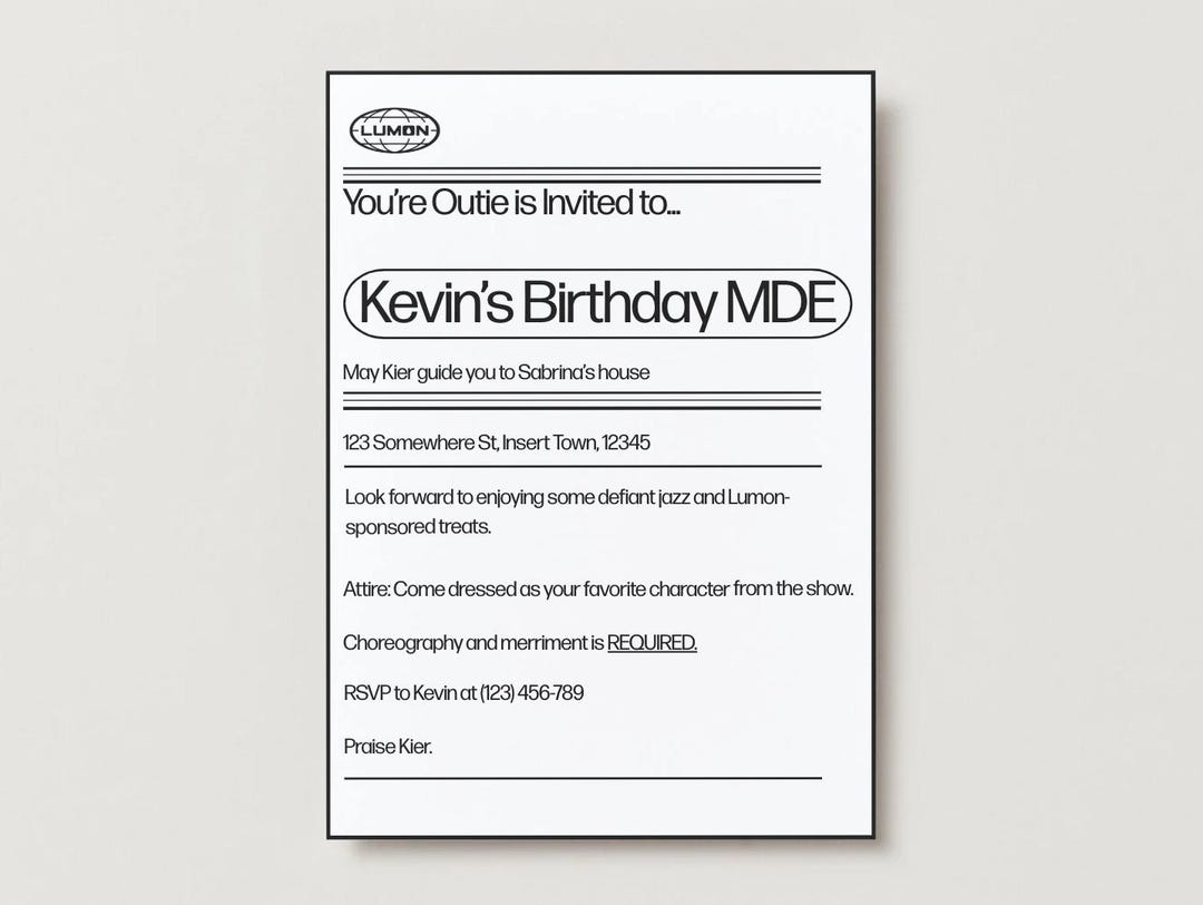 Severance Birthday Invitation Template Downloadable, Severance Party ...