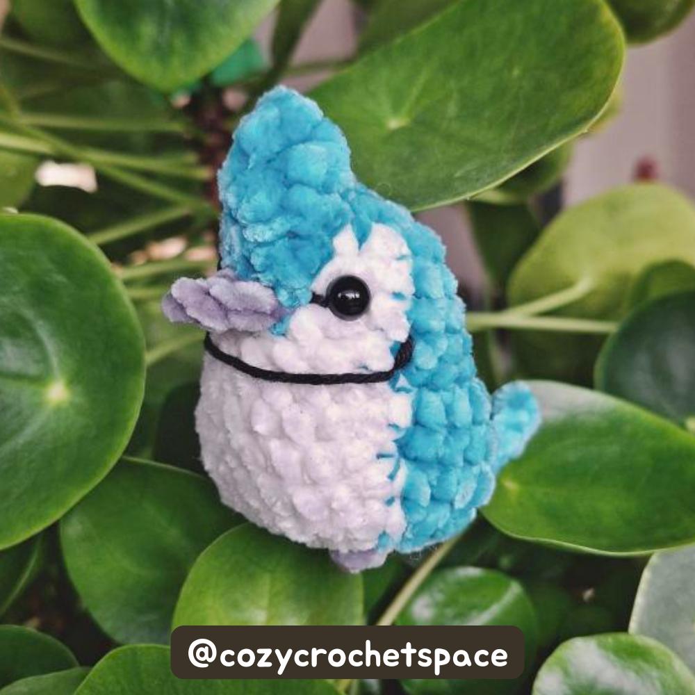 Mini Blue Jay Crochet Pattern Bird Amigurumi Plushie Pdf Advanced