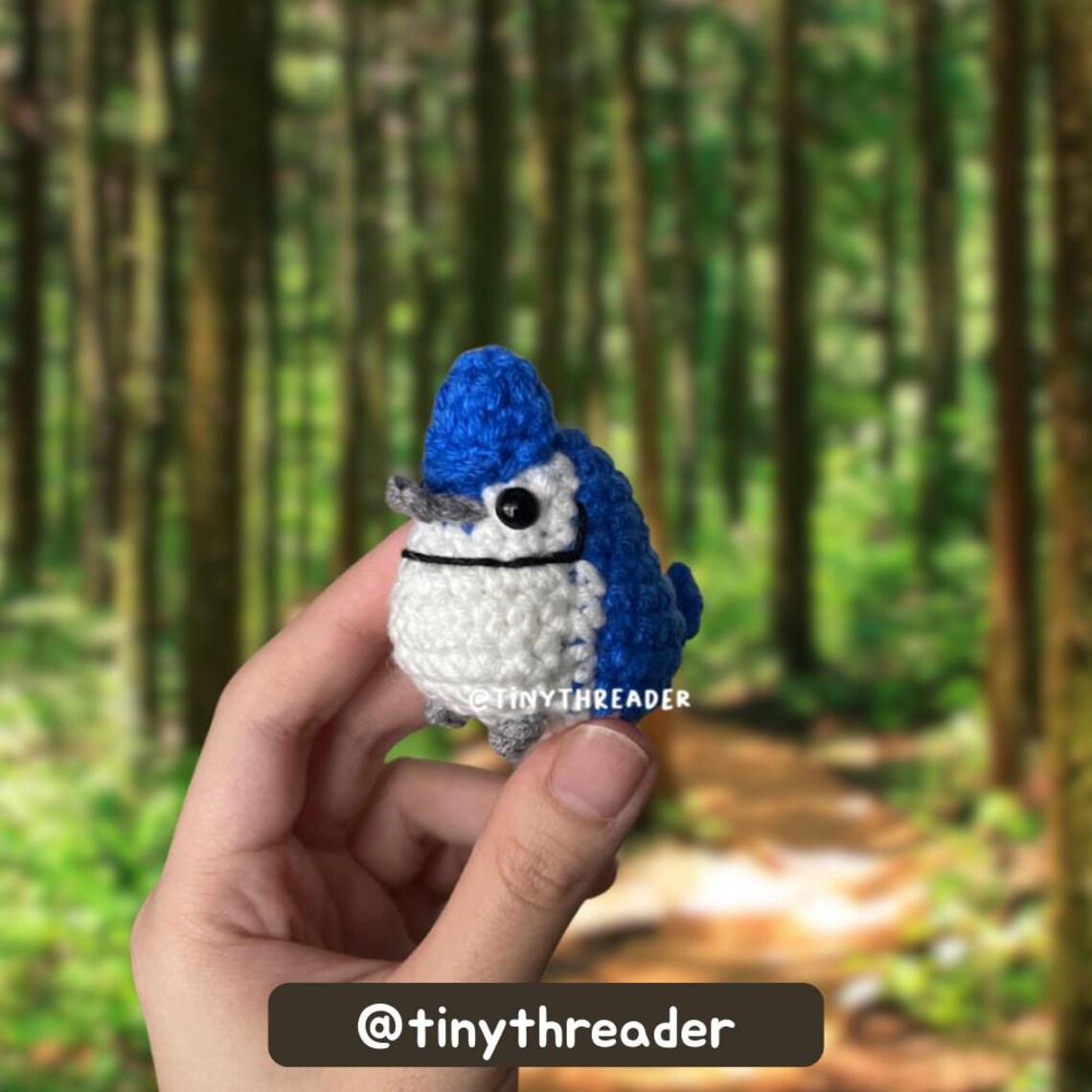 Mini Blue Jay Crochet Pattern Bird Amigurumi Plushie Pdf Advanced