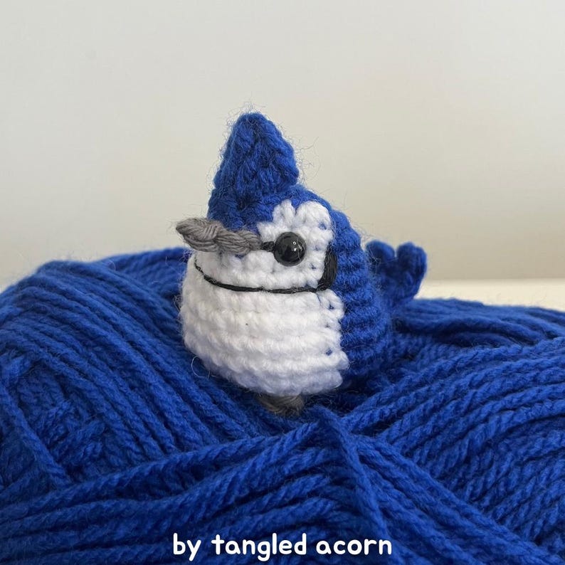 Mini Blue Jay Crochet Pattern Bird Amigurumi Plushie Pdf Advanced