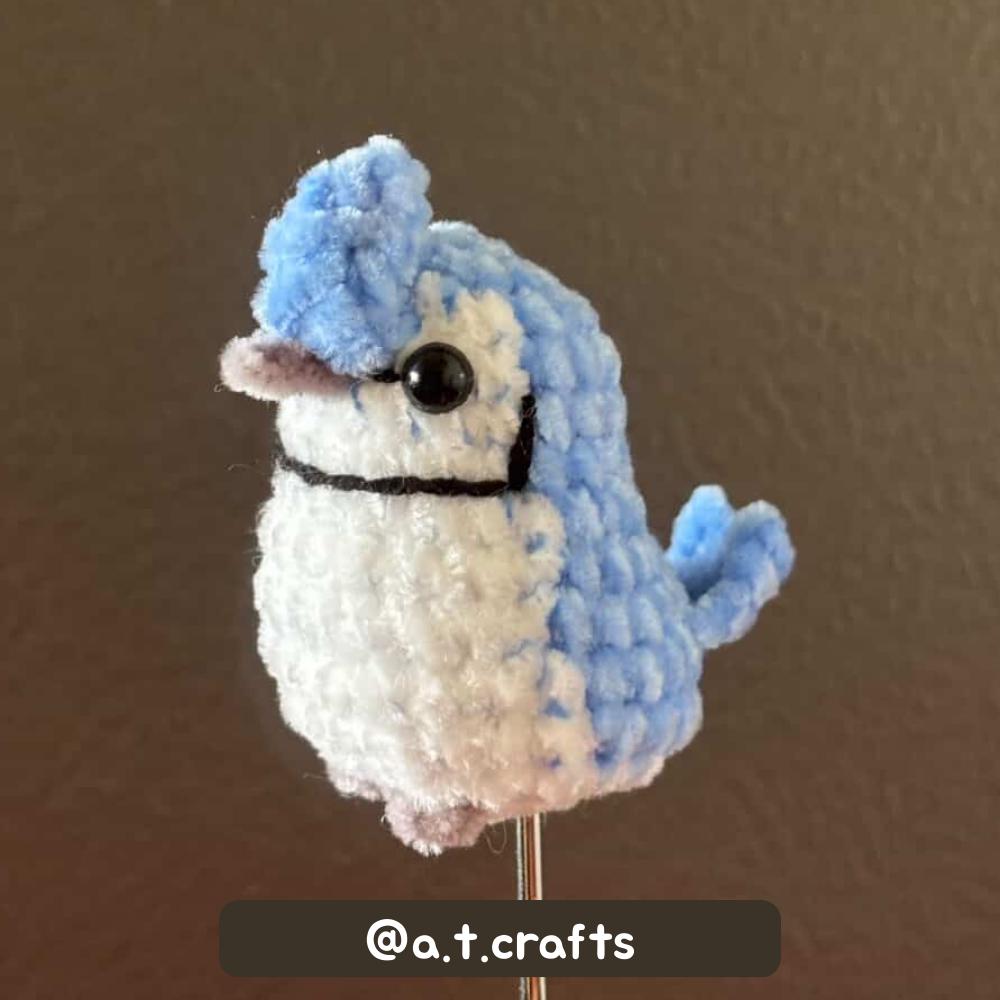 Mini Blue Jay Crochet Pattern Bird Amigurumi Plushie Pdf Advanced