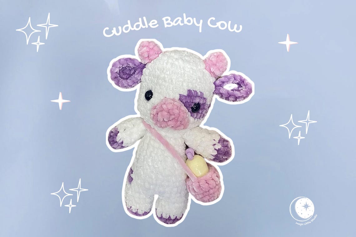 Cuddle Cow Crochet Pattern: Velvet Yarn Amigurumi (PDF Pattern) - Etsy
