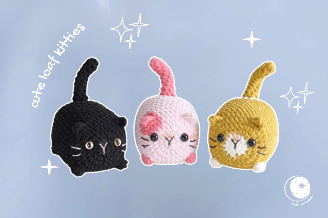 Loaf Cat Crochet Pattern Set: Kawaii Amigurumi Kitties (PDF Pattern) - Etsy