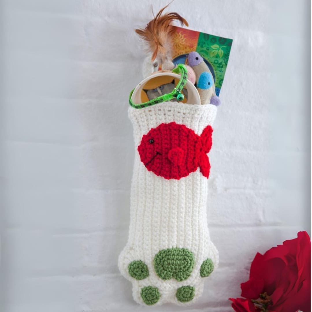 Cat Paw Christmas Stocking Crochet Pattern: Pet Holiday Decor (PDF) - Etsy