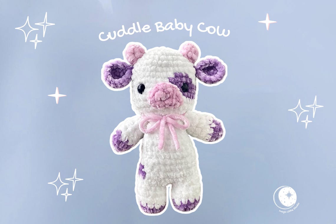 Cuddle Cow Crochet Pattern: Velvet Yarn Amigurumi (PDF Pattern) - Etsy