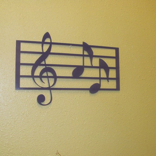Music Notes Treble Clef Musical Theme Wall Art Musical | Etsy
