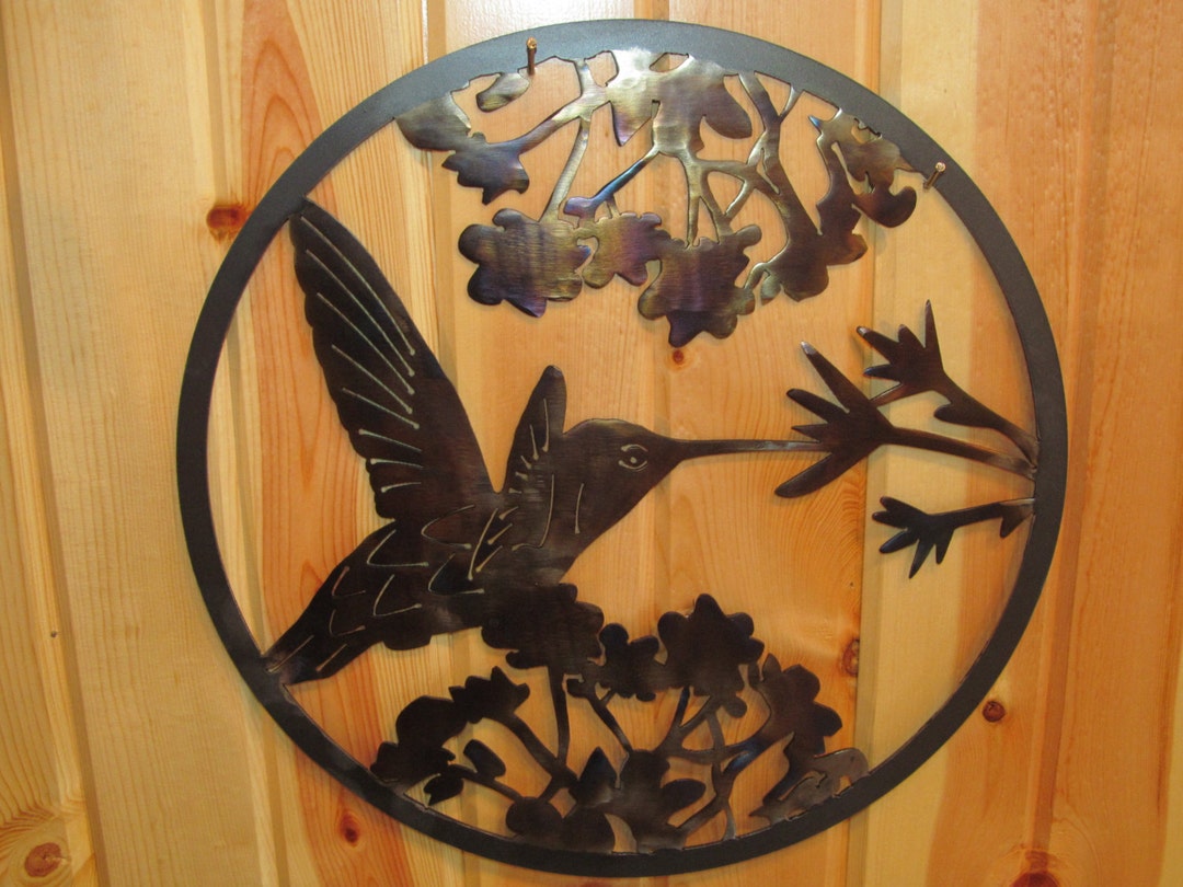 Hummingbird Metal Art Sign - Etsy