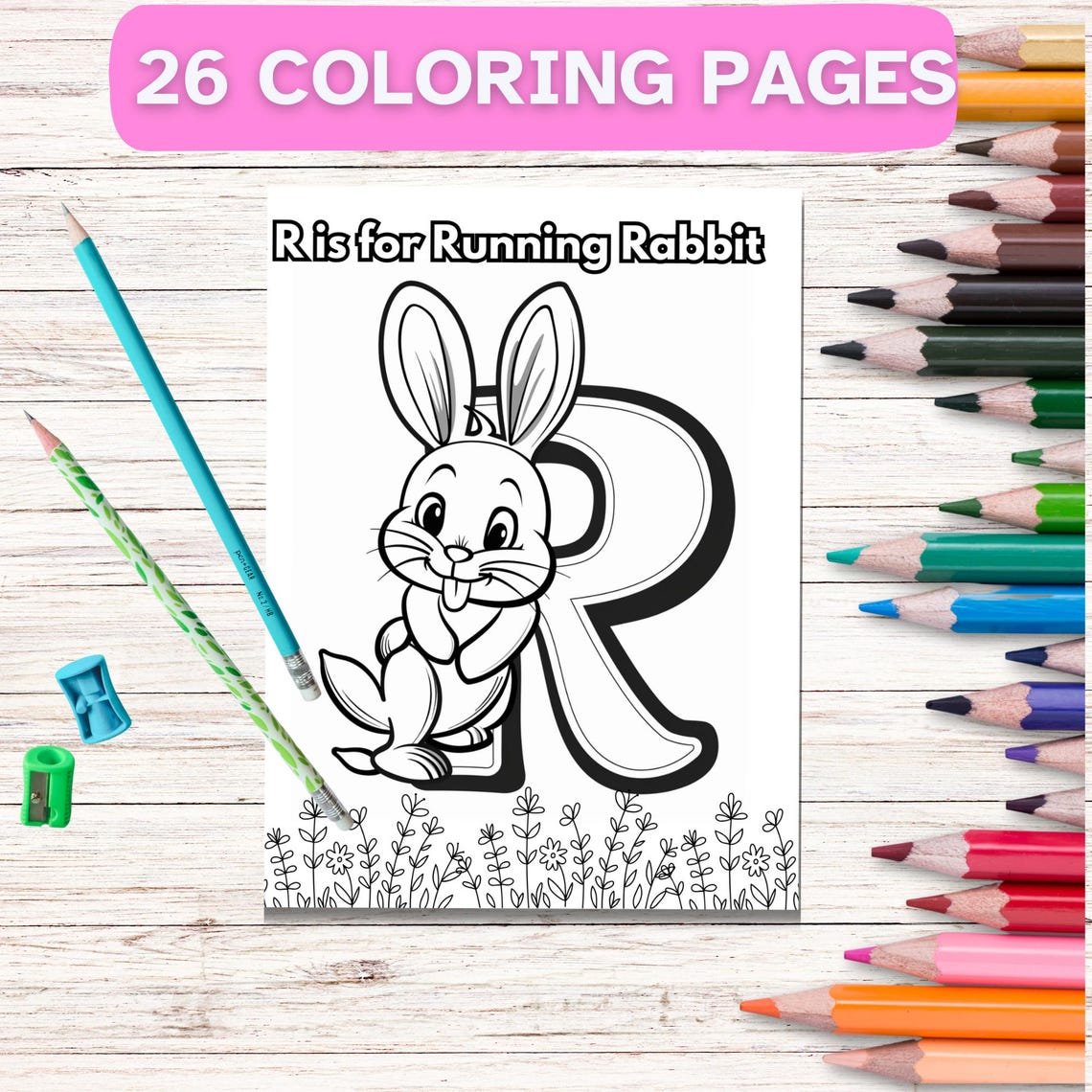 ABC Coloring Pages for Kids, Alphabet Printable With Fun Phrases, A to ...