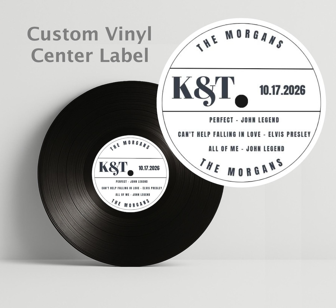 Custom Vinyl Record Center Label – 12" Sign Guestbook – Song Tracklist ...