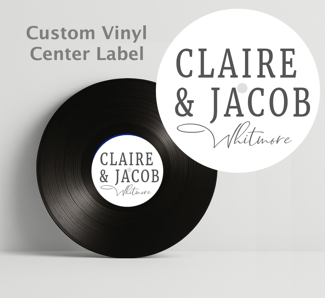Custom Vinyl Record Center Label – 12" Sign or Guestbook – Wedding ...