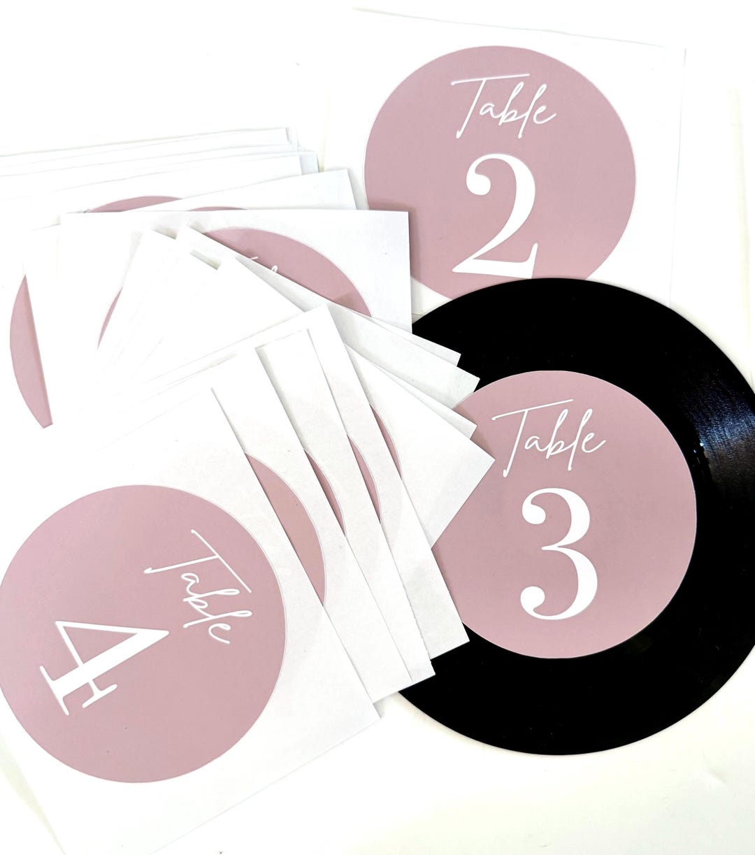 Table Number Labels for 7" Vinyl, Custom Stickers for Center of 45s ...
