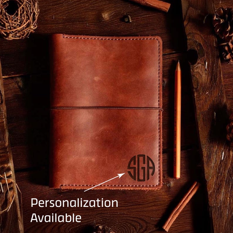 Leather Ring Binder Planner, Personalized Binder Notebook, 6 Ring ...