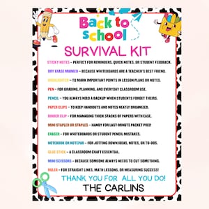 Teacher Survival Kit Printable • Editable Canva Template • Back to ...