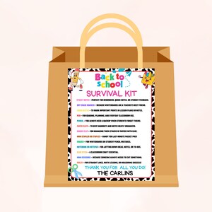 Teacher Survival Kit Printable • Editable Canva Template • Back to ...