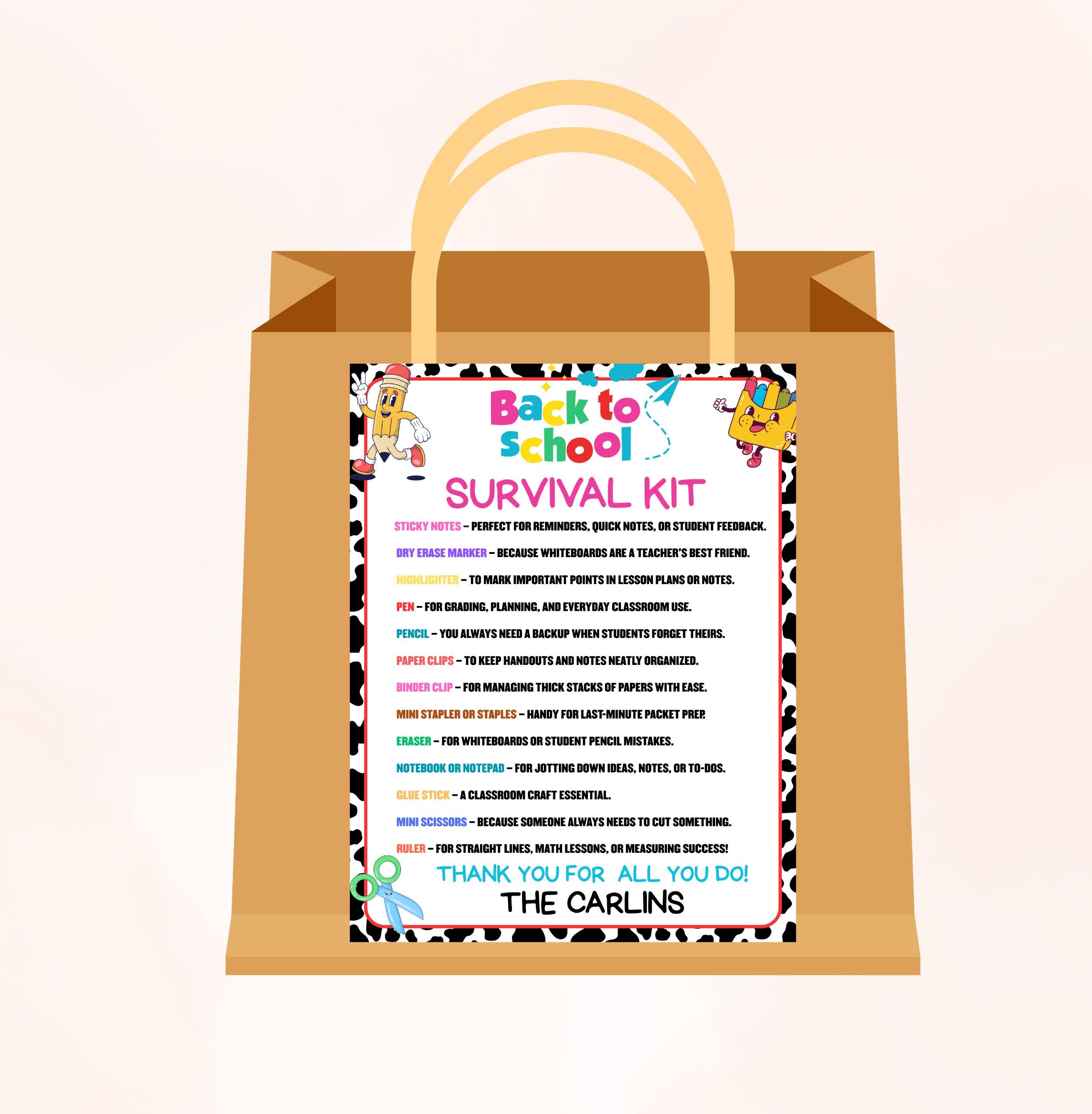 Teacher Survival Kit Printable • Editable Canva Template • Back to ...