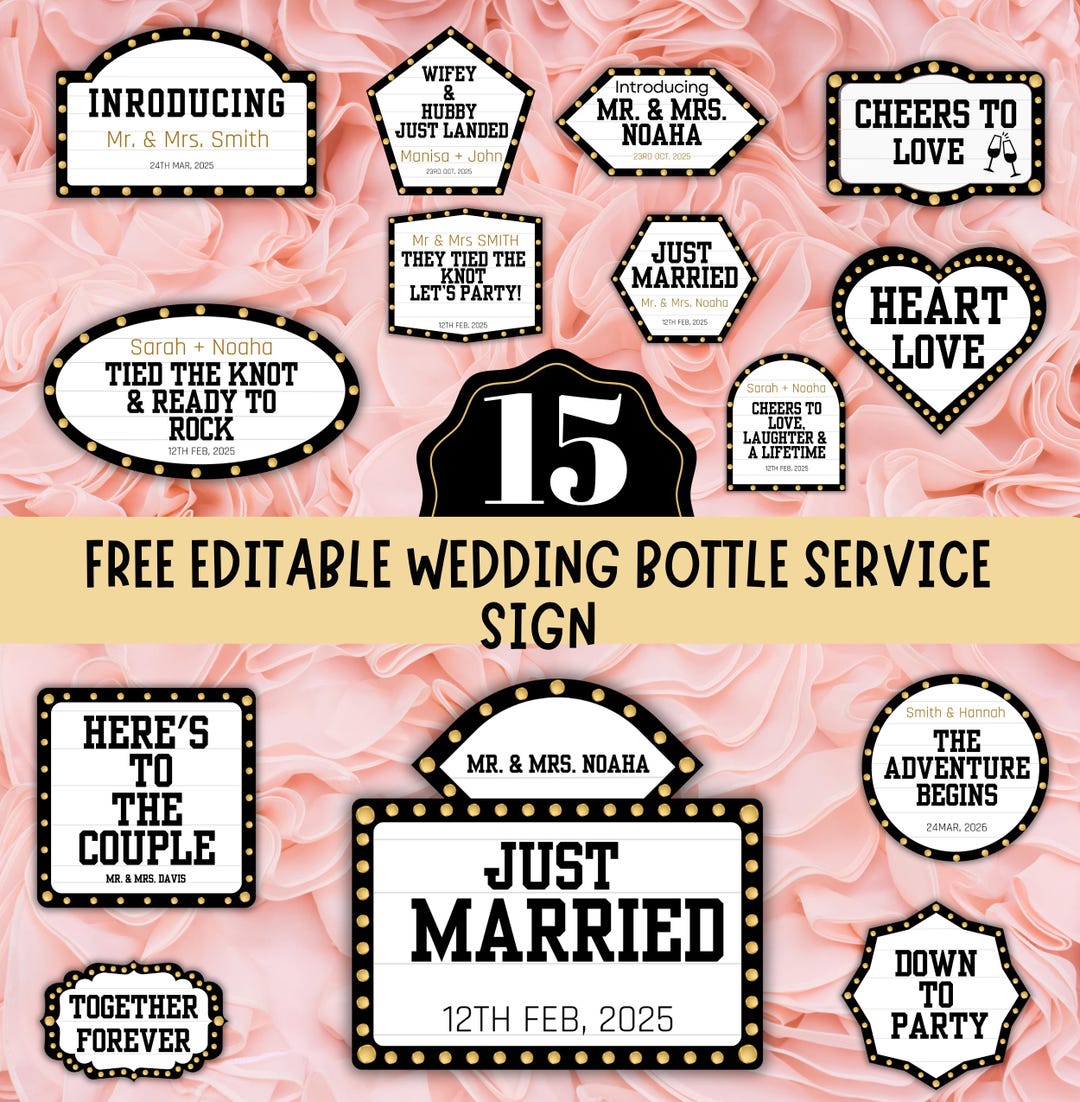 15+ Bottle Service Sign for Wedding - Customizable Marquee VIP ...