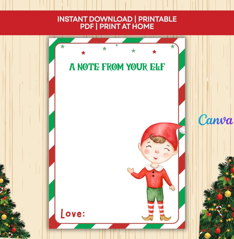 Bestseller Elf Notes Printable Elf Cards ,blank Elf Messages From Your ...