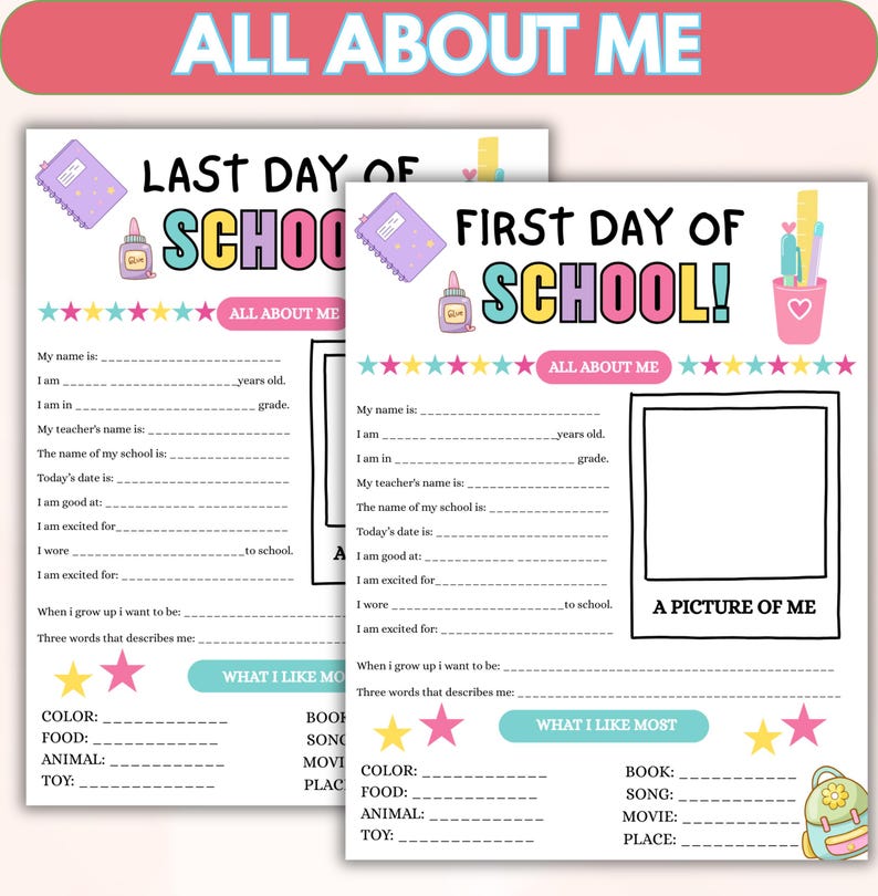 Back to School Interview Questionnaire: Homeschool Keepsake (instant ...