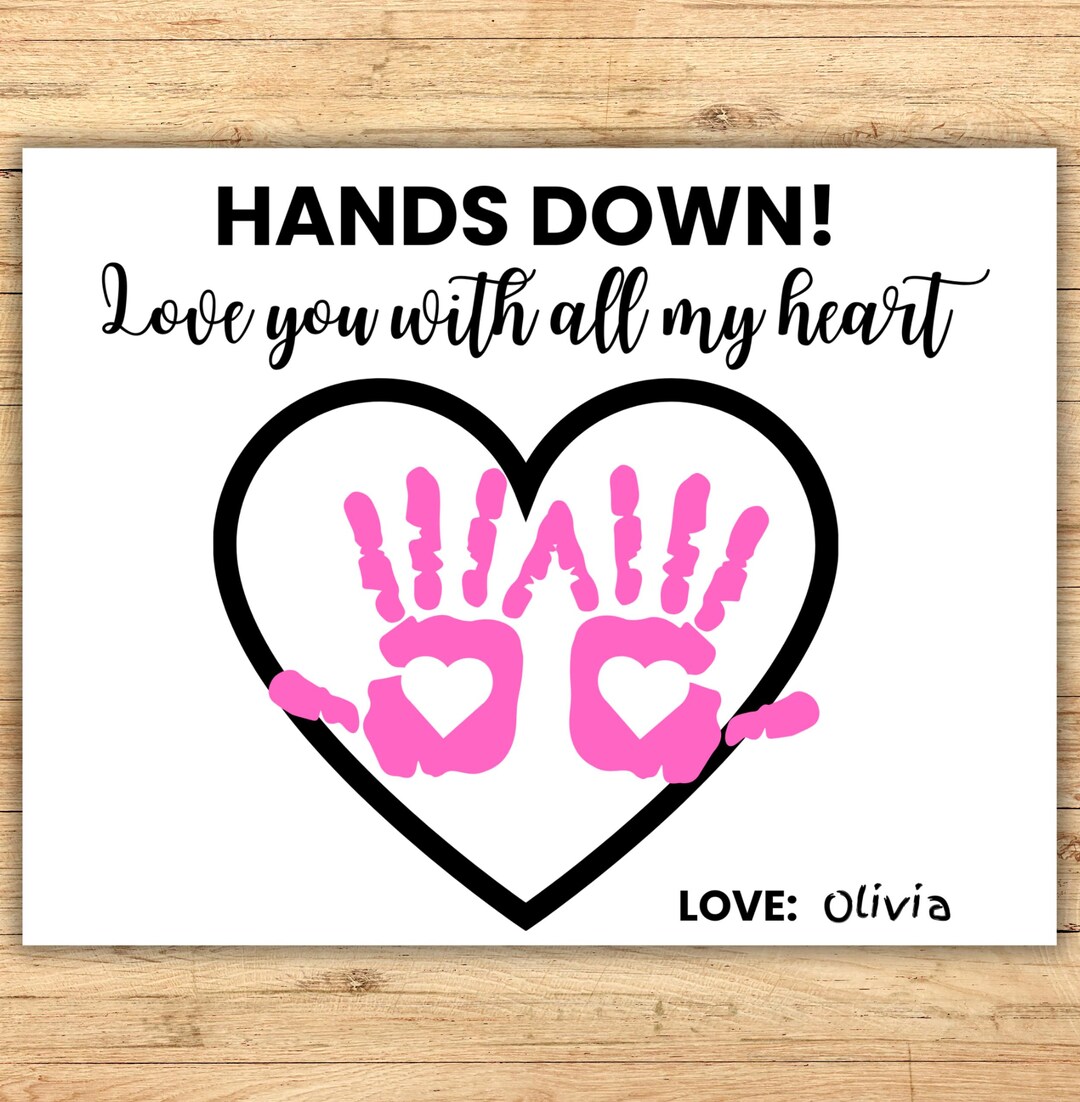 Hands Down Best Daddy Ever Handprint Art, Father's Day Craft, Gift for ...