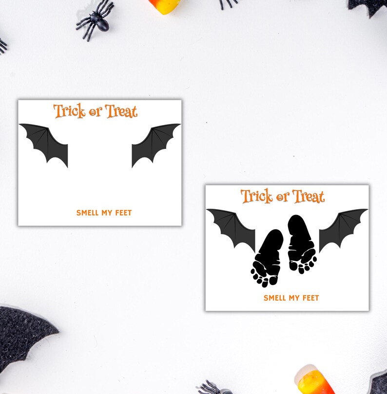 Trick or Treat Printable | Smell My Feet Halloween Art | Kids Footprint ...