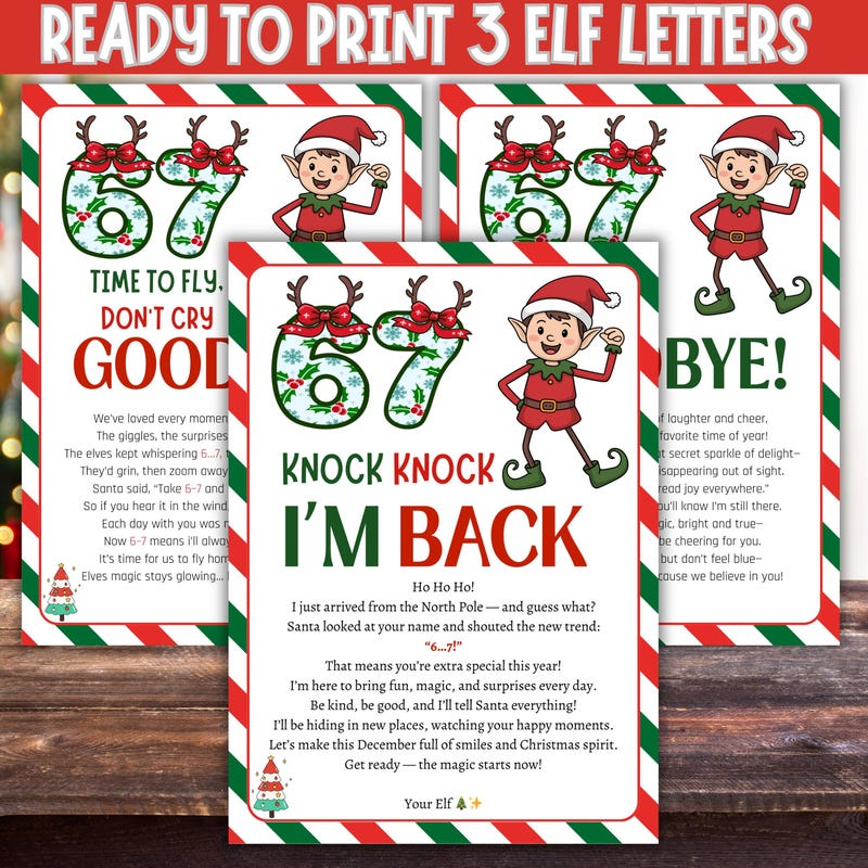 Elf on Shelf 67 Letter - Etsy