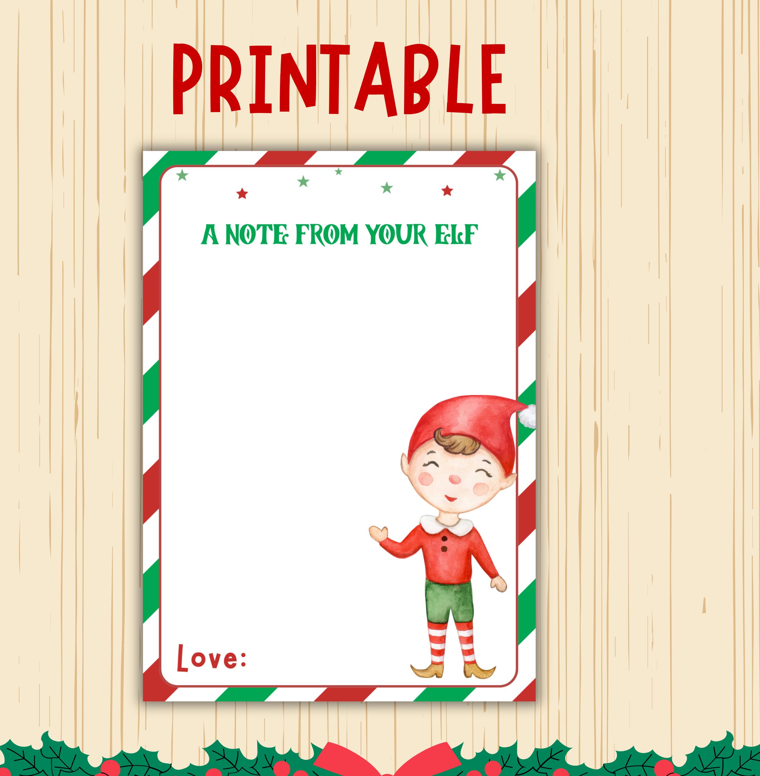Bestseller Elf Notes Printable Elf Cards ,blank Elf Messages From Your ...