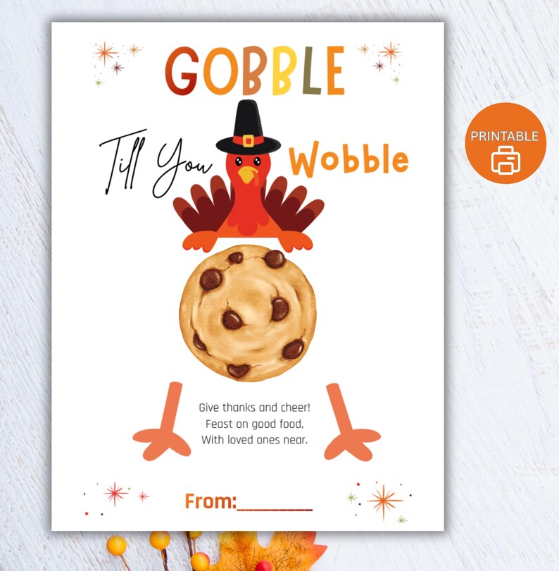 Gobble Till You Wobble Tags | Editable Thanksgiving Treat Tag | Instant ...
