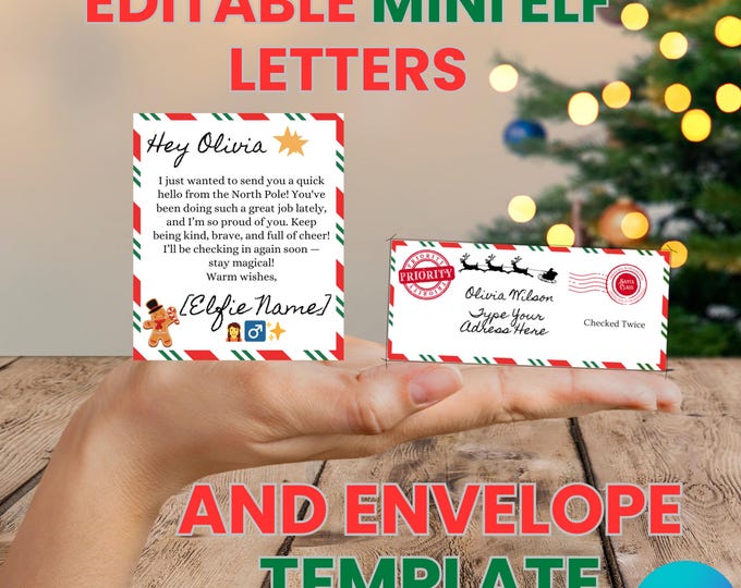 Elf Letter! Editable Mini Letter & Envelope - Etsy Canada