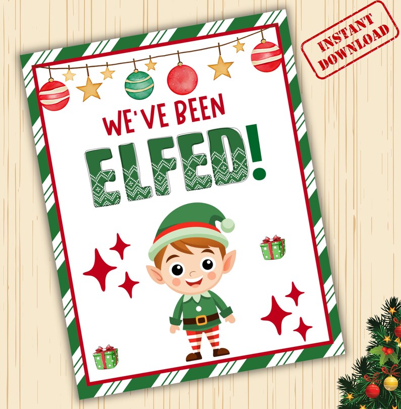 Editable You've Been Elfed Printable |i Have Been Elfed Tag, Christmas ...