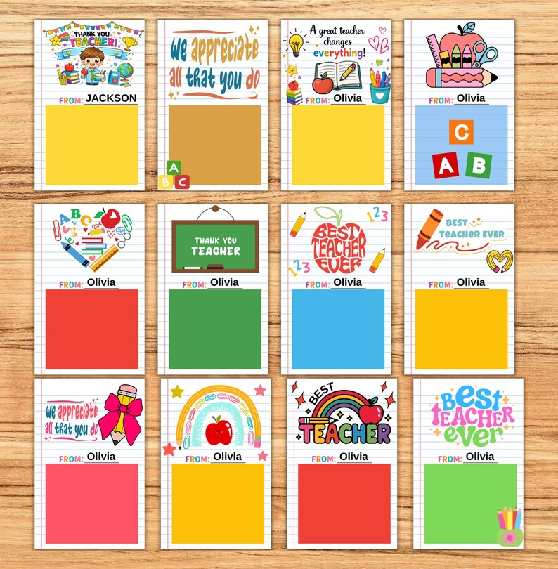 Editable Teacher Appreciation Jumbo Card Canva Template, Big Thank You ...