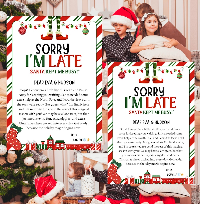 Late Elf Arrival Letter: Printable Christmas Apology Card (digital ...