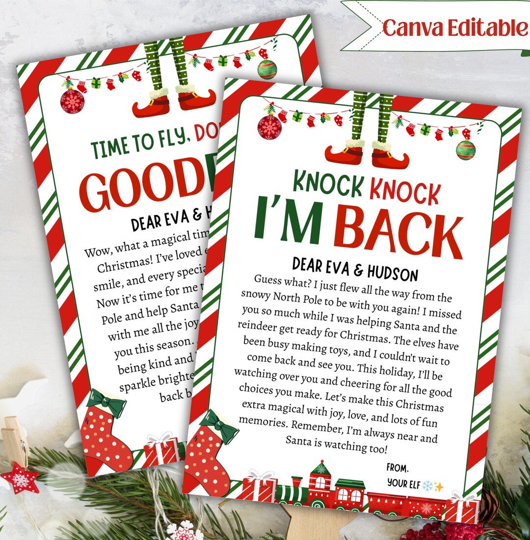 Editable Elf Arrival and Goodbye Letter Set: Printable Christmas ...
