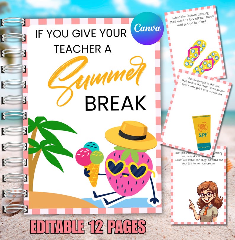 If You Give Teacher Summer Break Gift Book, Printable Teacher End of ...