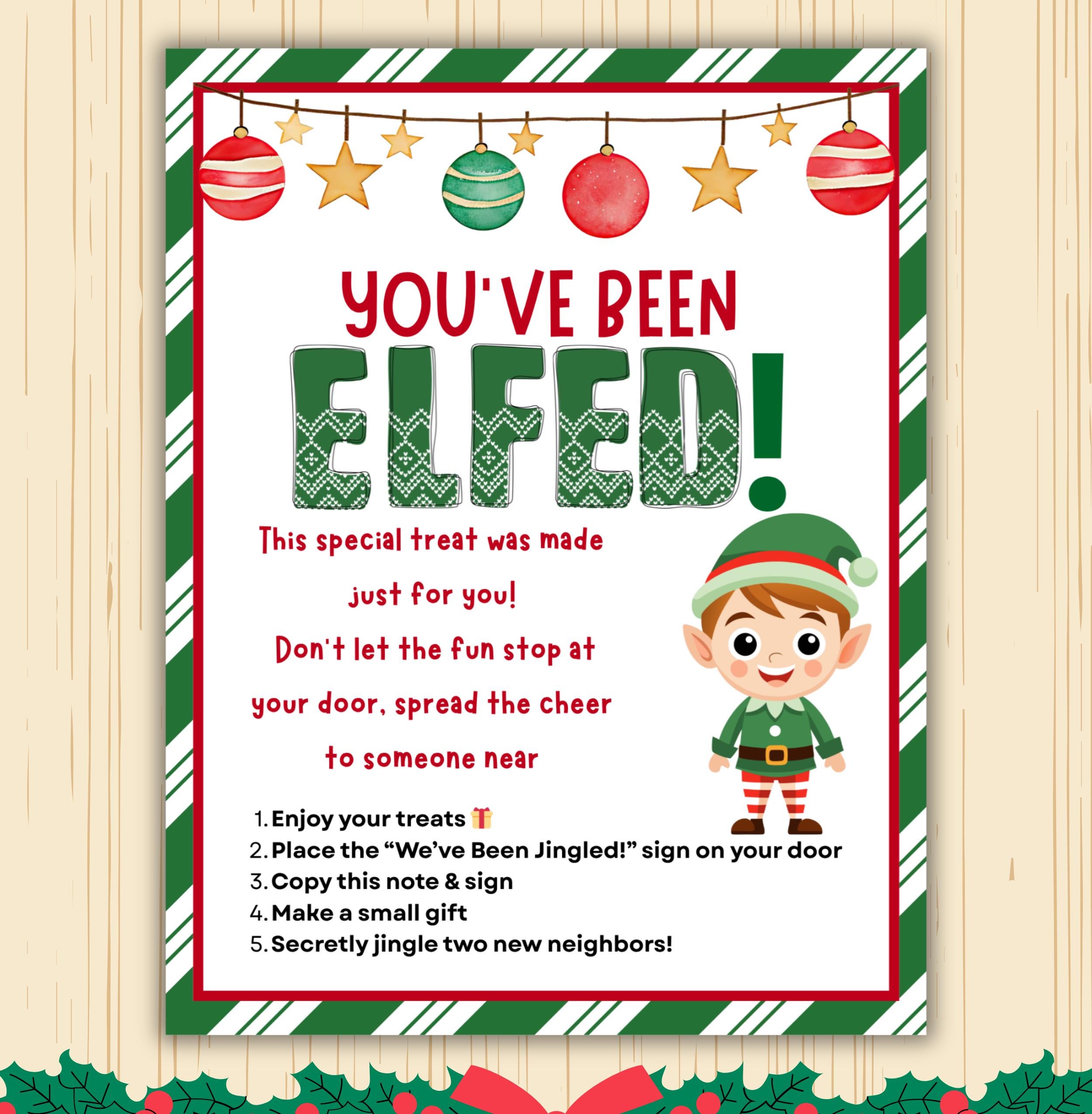 Editable You've Been Elfed Printable |i Have Been Elfed Tag, Christmas ...
