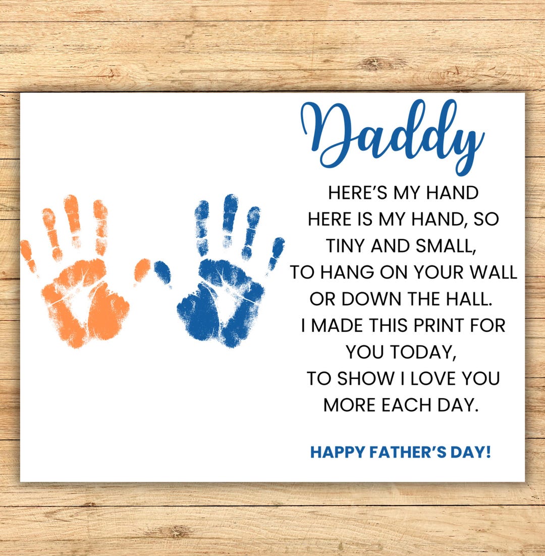 Fathers Day DADY Handprint Poem, Fathers Day Handprint Art, Fathers Day ...