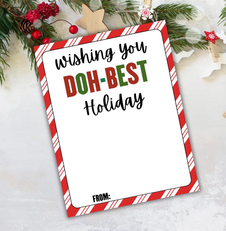 Christmas Play Dough Card Printable, Play Dough Holder, Classroom Favor ...