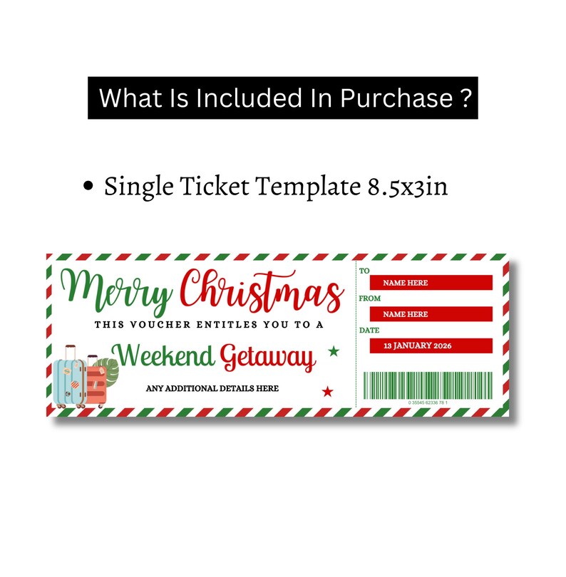 Christmas Weekend Getaway Gift Voucher | Surprise Weekend Away Ticket ...