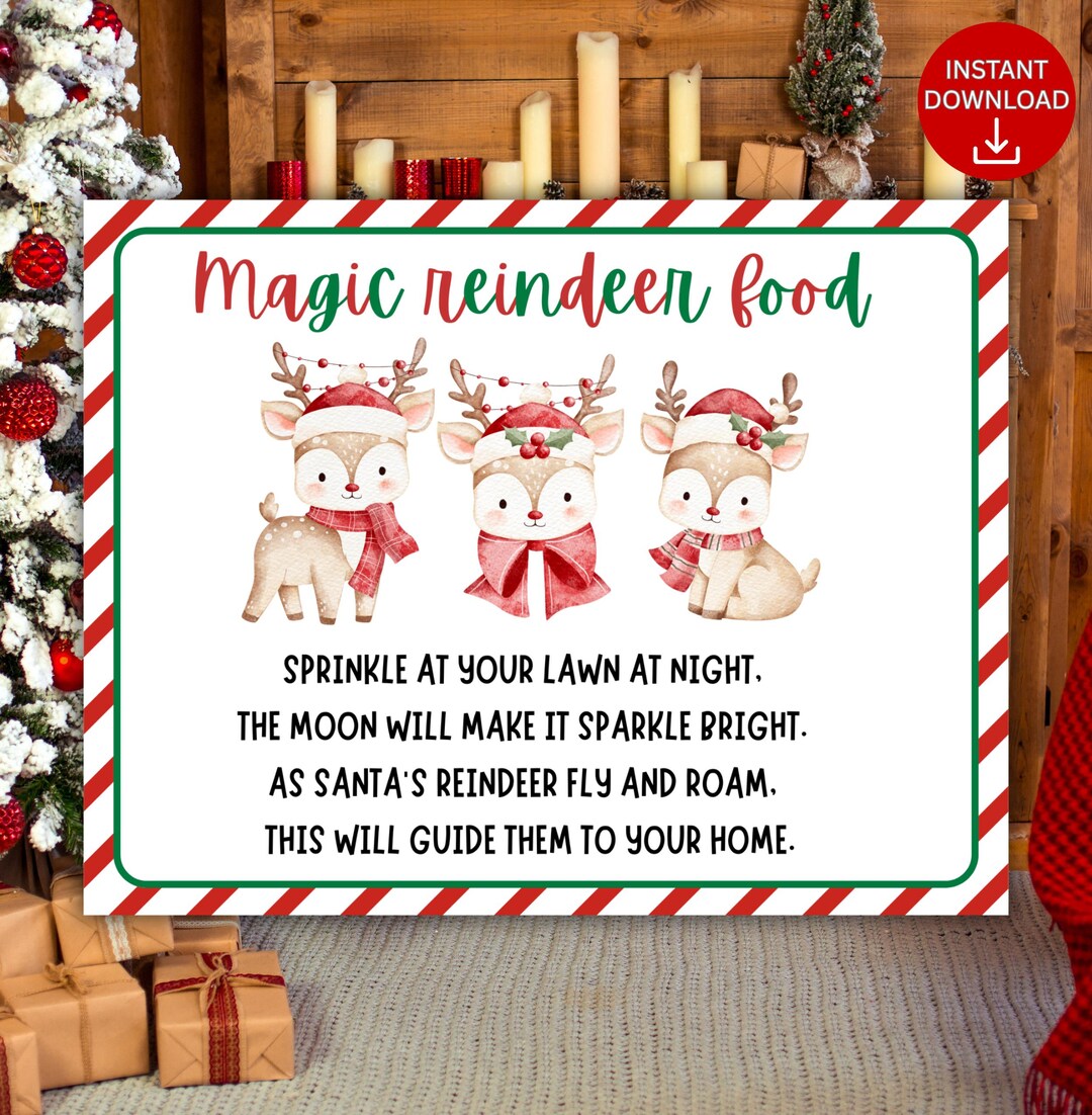 Magic Reindeer Food Printable | Christmas Eve Tradition | Santa ...