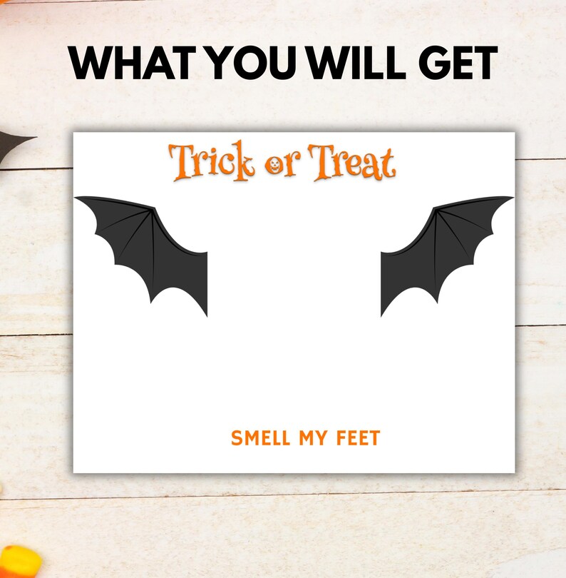 Trick or Treat Printable | Smell My Feet Halloween Art | Kids Footprint ...